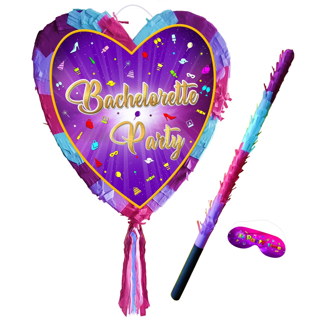 Heart Bachelorette Party Pinata With Stick & Blindfold - Etsy