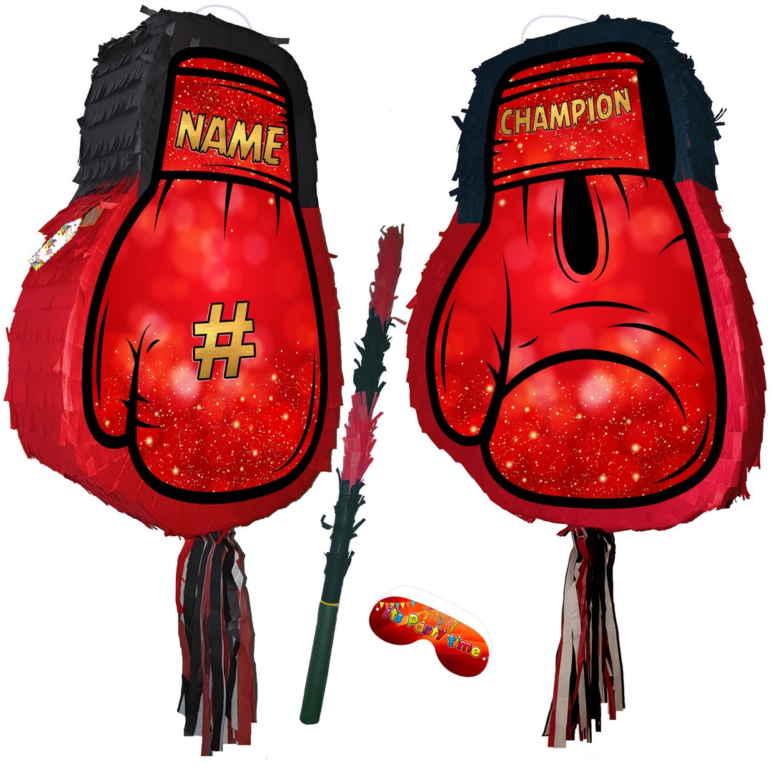 Boxing Glove Pinata: Personalized Party Theme With Stick & Blindfold - Etsy