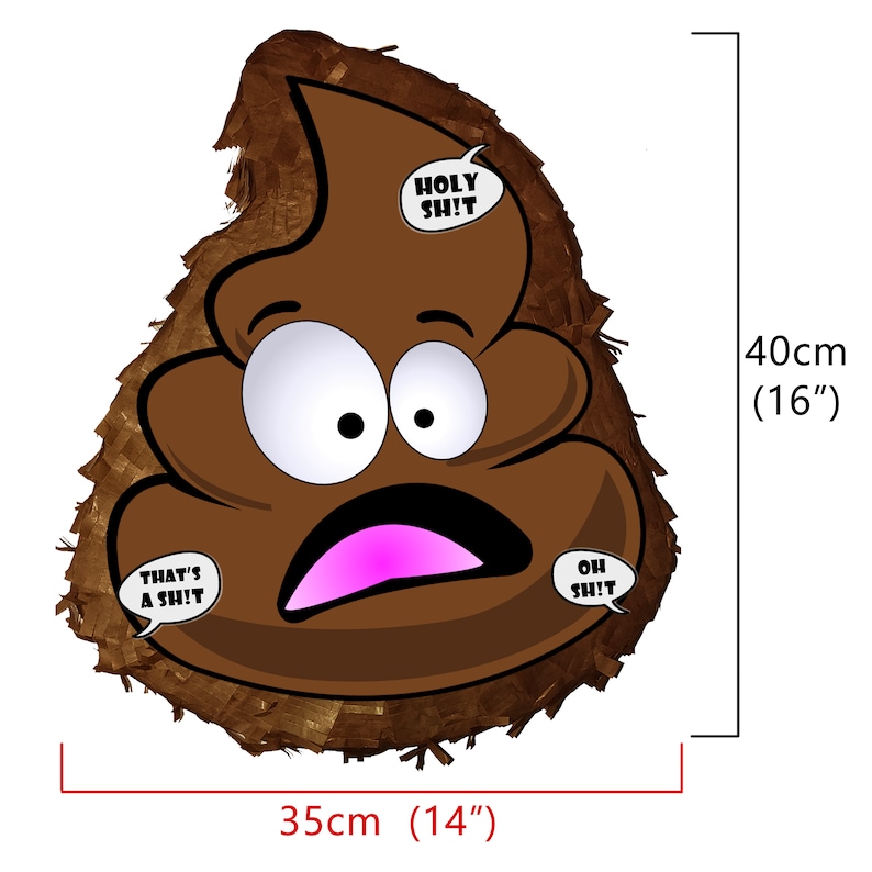 SH!T Emoji Piñata Party Theme Pinata Supplies Happy Birthday Fun Stick ...