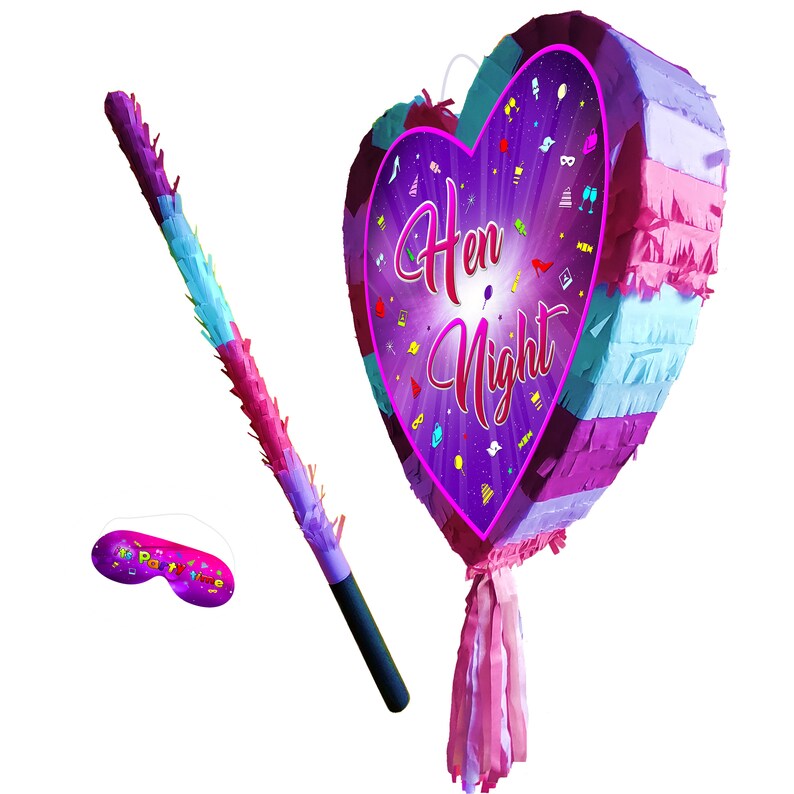Hen Night Pinata Heart With Stick Girls Party Love Theme Supplies Happy ...