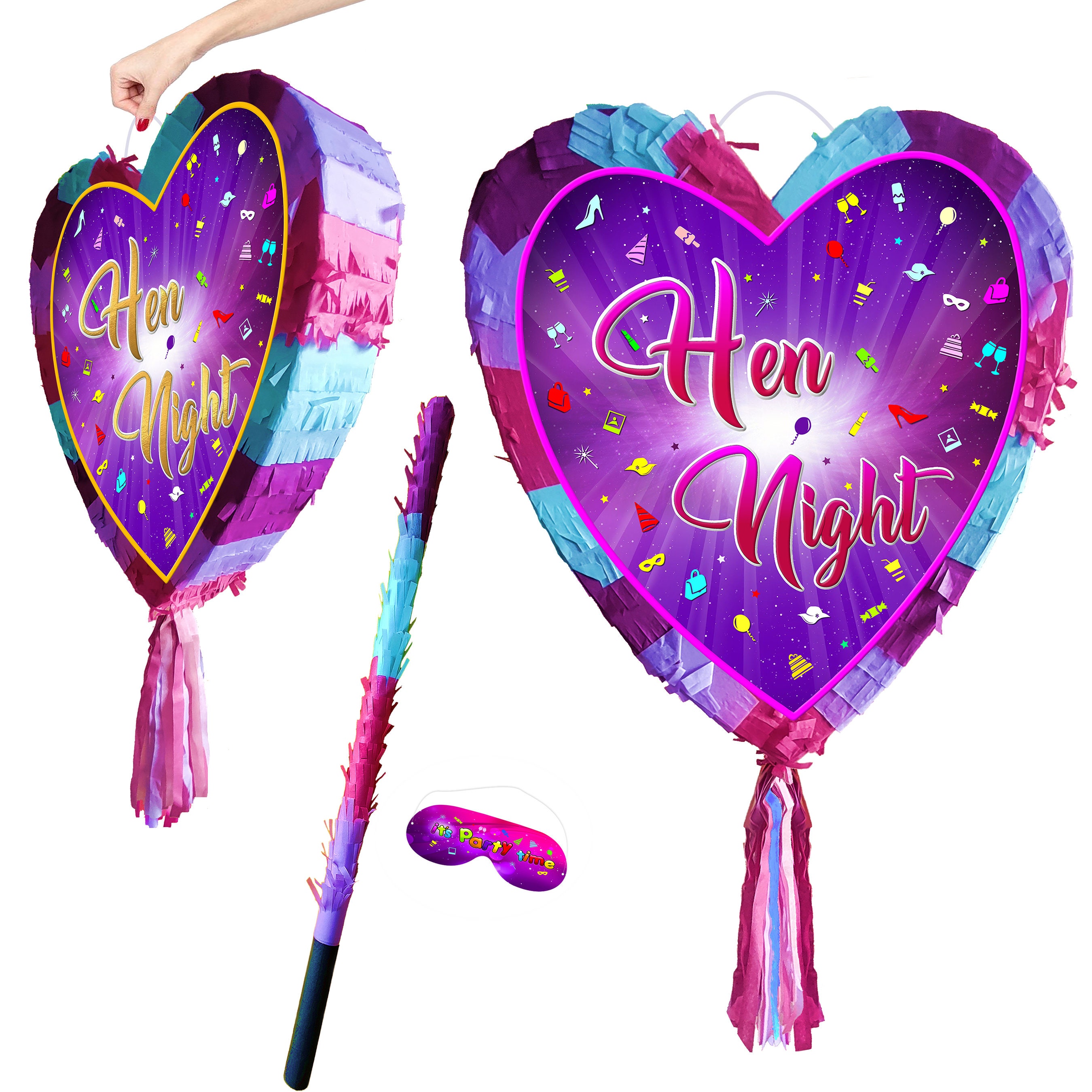 Hen Night Pinata Heart With Stick Girls Party Love Theme Supplies Happy ...