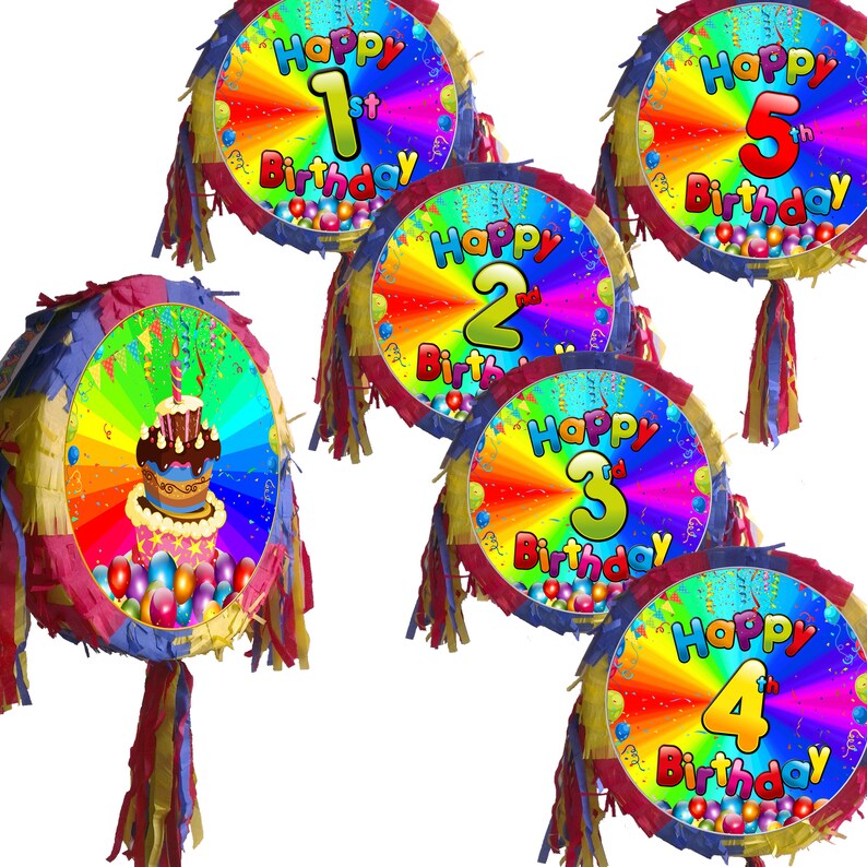 Number Pinata With Stick Happy Birthday 1st 2nd 3rd 4th 5th 6th 7th ...