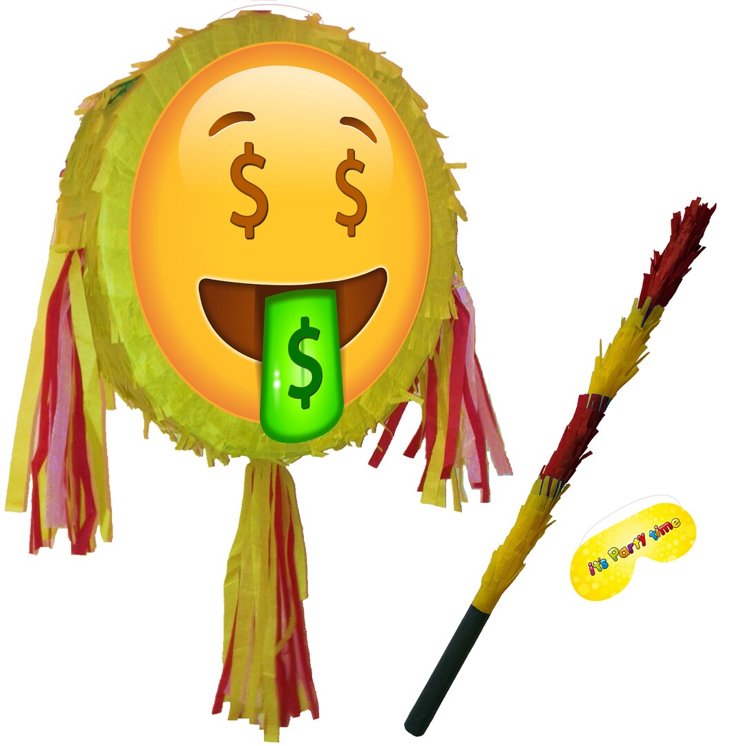 Money Emoji Pinata Round Theme Piñata Party Supplies Happy Birthday ...