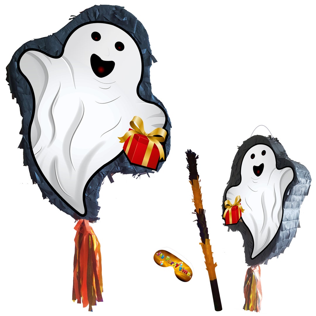Ghost Piñata With Stick Party Pinata Supplies Birthday Blindfold Scary ...