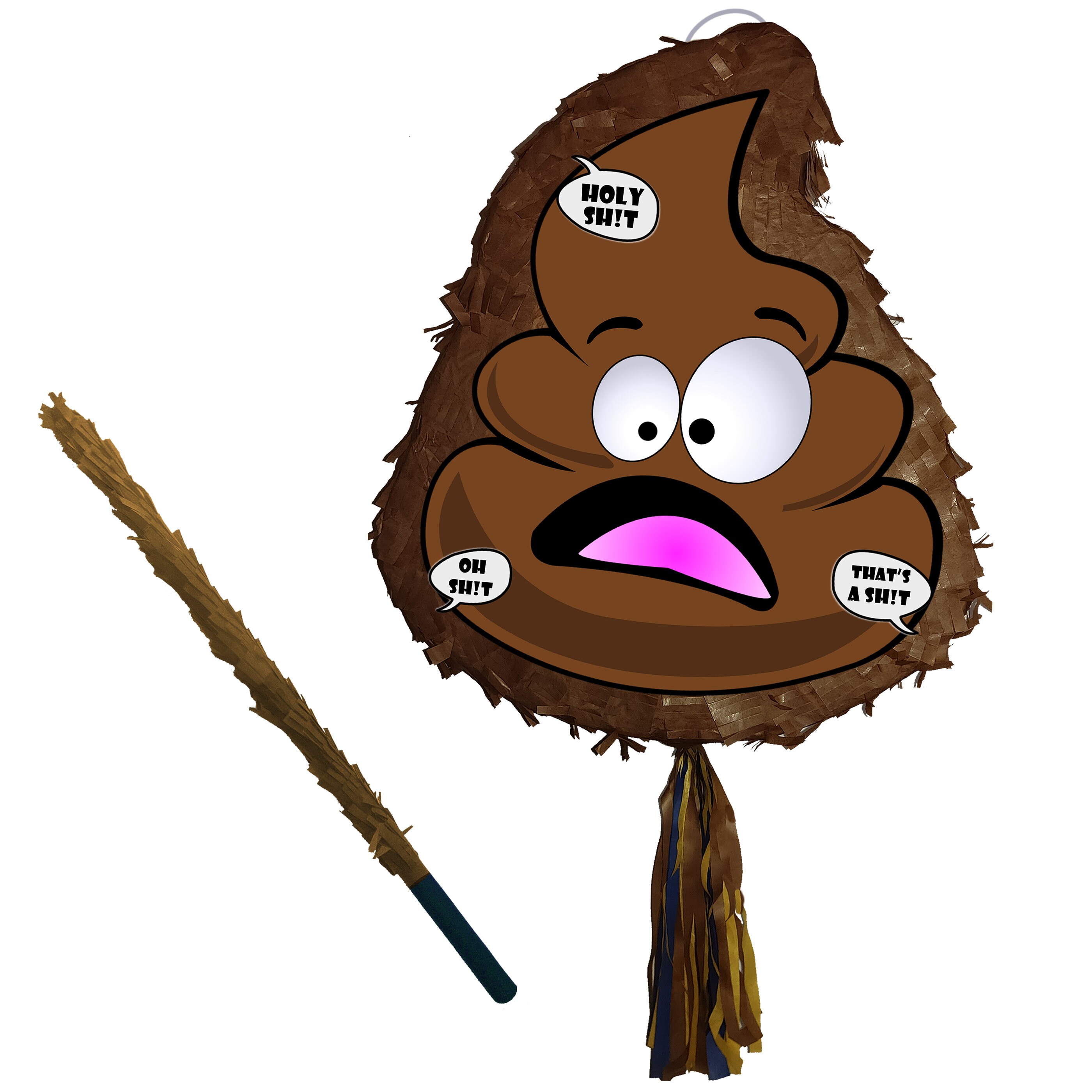 SH!T Emoji Piñata Party Theme Pinata Supplies Happy Birthday Fun Stick ...
