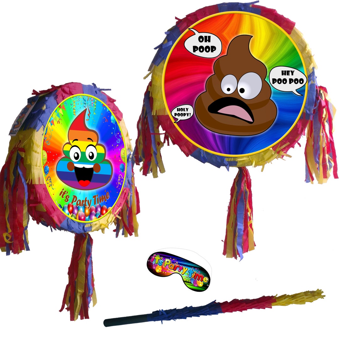 Poo Piñata Party Round Theme Pinata Supplies Happy Birthday Fun Stick ...