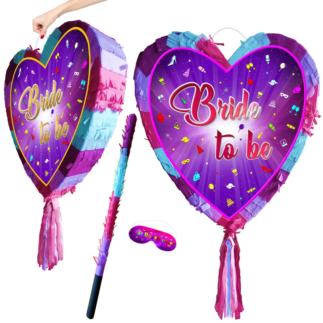 Bride to Be Heart Pinata and Stick Girls Party Love Theme Supplies ...