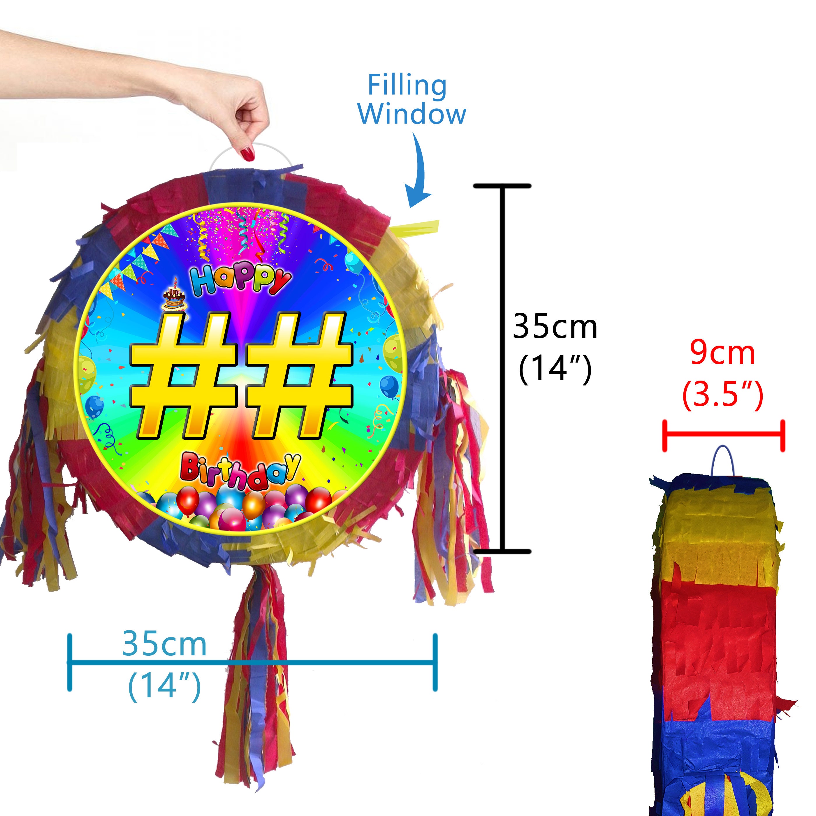 70th Birthday Pinata Piñata Party Round Theme Piñata Supplies Happy ...