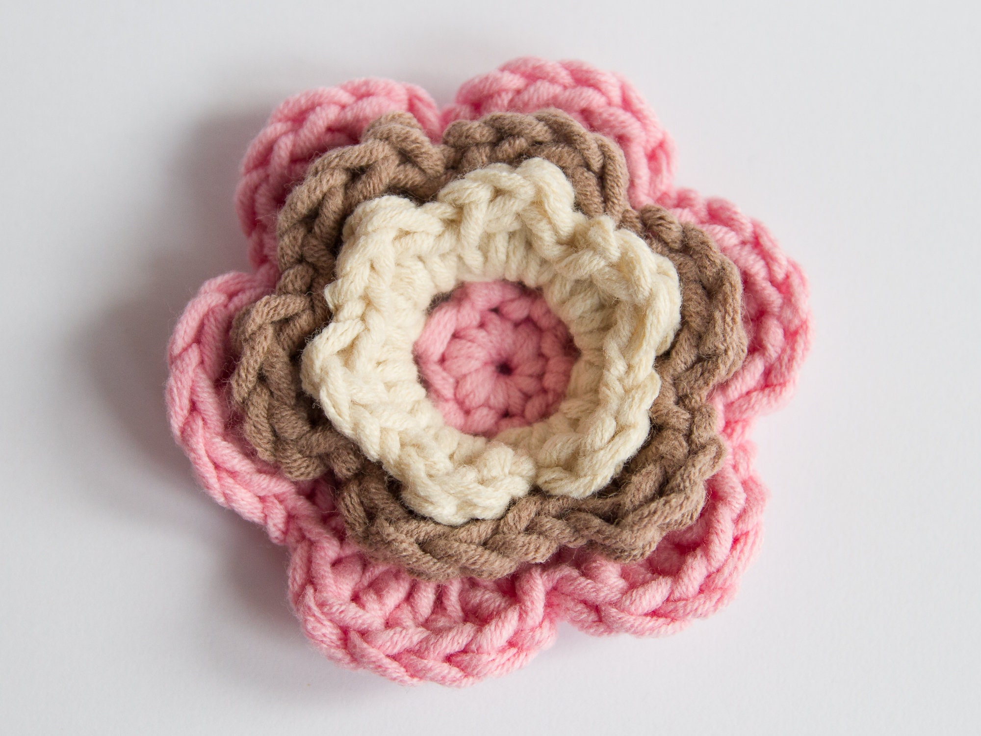 PDF Pattern. Crochet Flower Pdf Pattern. 3 Layers Crochet Flower ...