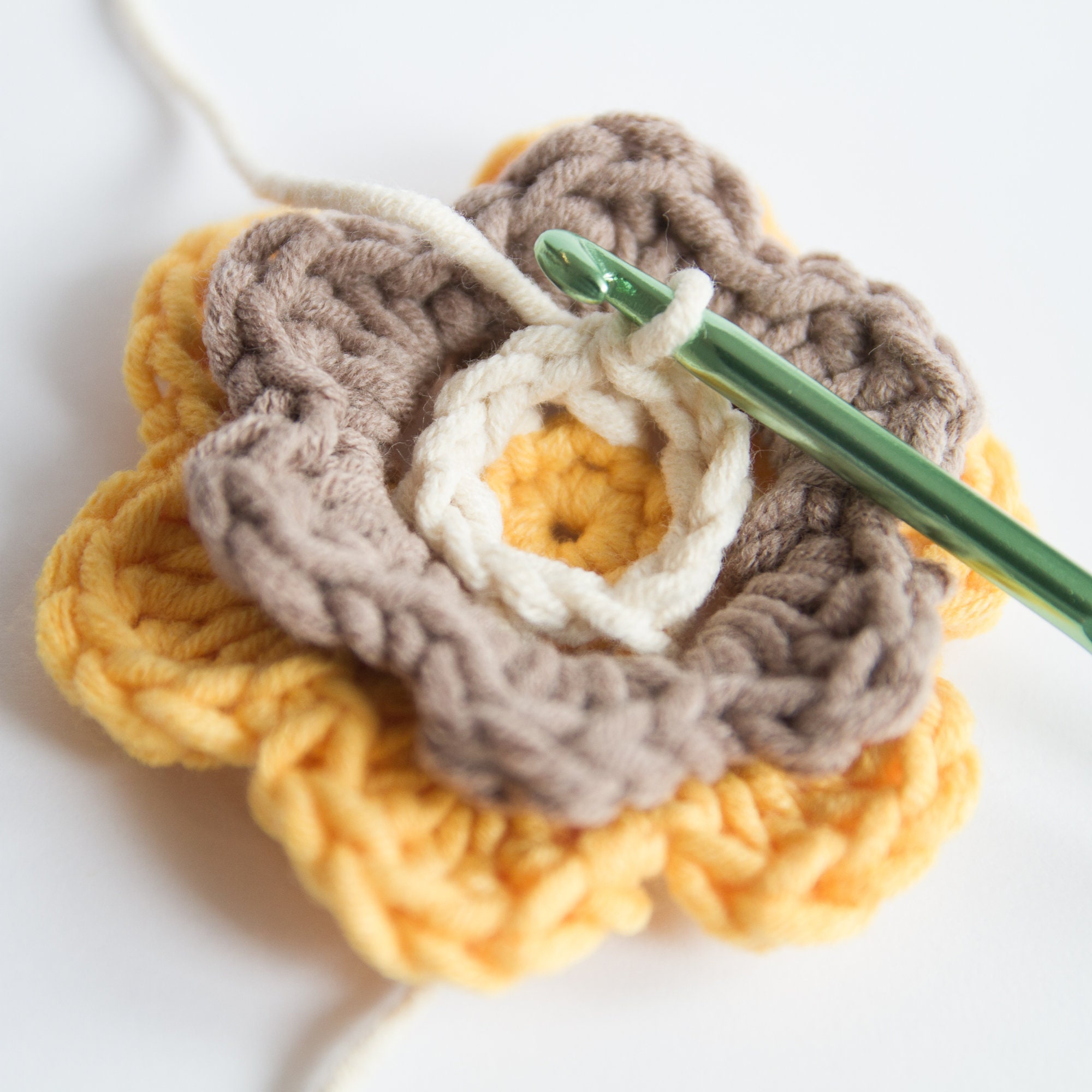 PDF Pattern. Crochet Flower Pdf Pattern. 3 Layers Crochet Flower ...