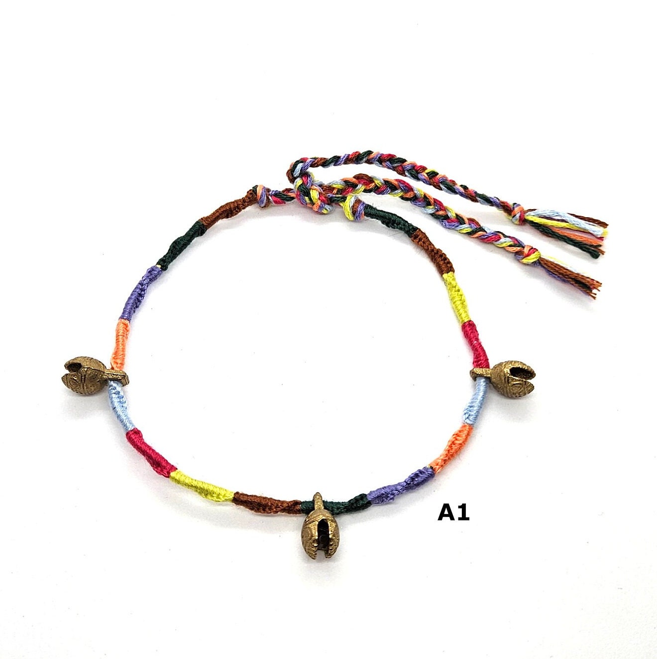 Tibetan Brass Bell Woven Anklet Band Handcrafted Friendship - Etsy