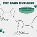 Pet Ears OUTLINE Dog Ear Tattoo Custom Cat Drawing Mini Pet - Etsy
