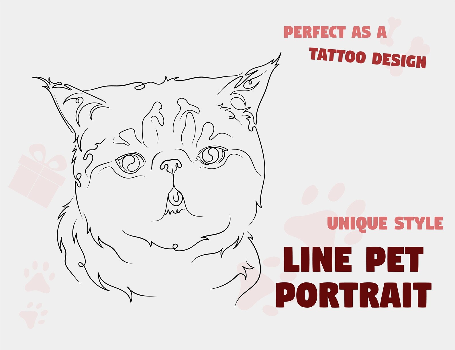 Line Art Commission Outline Pet Portrait Custom Dog Drawing - Etsy