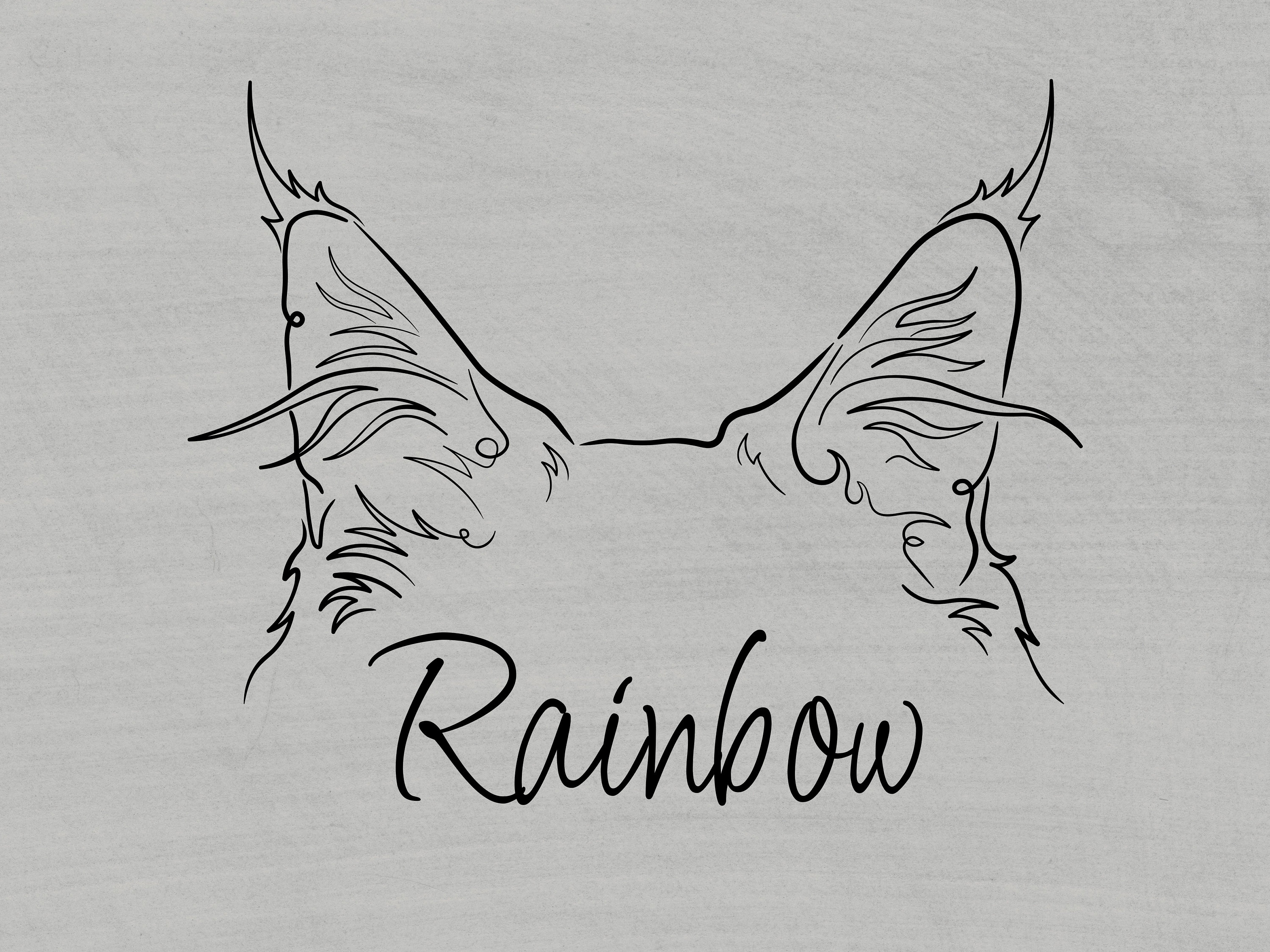 Cat Ear Outline Dog Tattoo Design Svg Puppy Ears Dog Line - Etsy UK