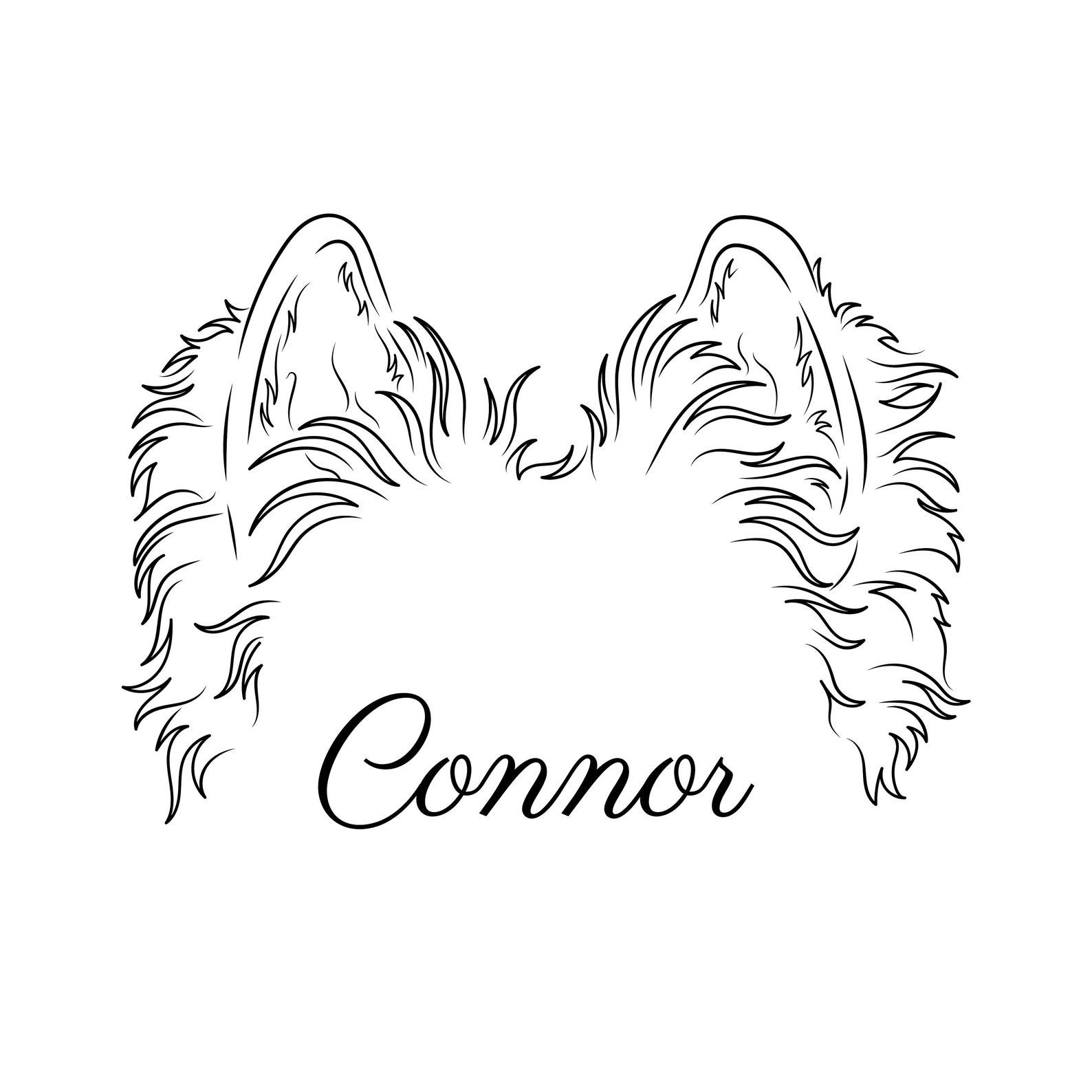 Doodle Dog Ears Line Drawing DIGITAL Minimalist Illustration - Etsy