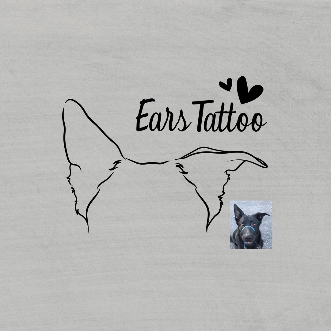 Custom Dog Gift Ear, Custom Pet Print From Photo, Cat Ear Tattoo ...