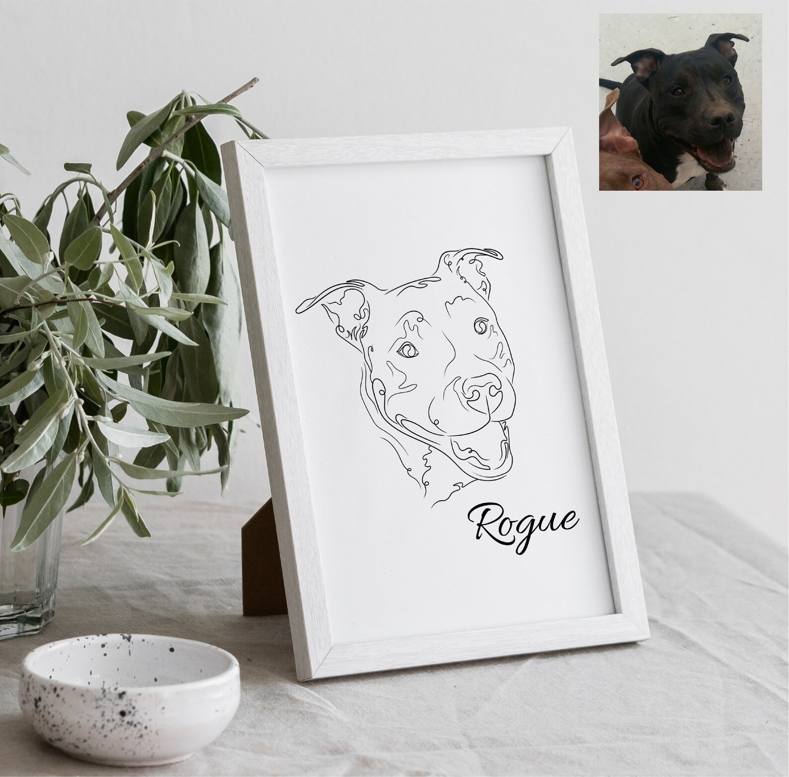 Line Art Commission Outline Pet Portrait Custom Dog Drawing - Etsy