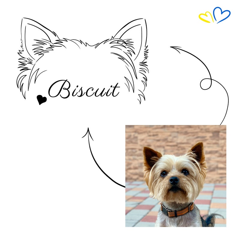 Ear Outline DIGITAL Minimalist Illustration Print Custom Pet - Etsy