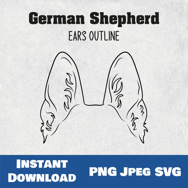 German Shepherd Ears Outline - Etsy