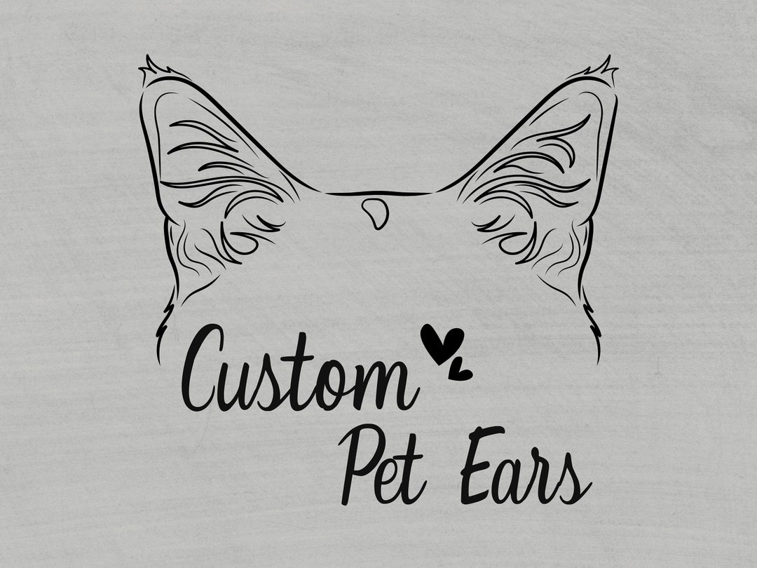 Cat Ears Outline Tattoo, Ear Outline Line, Cat Ears Drawing, Cat Ears ...