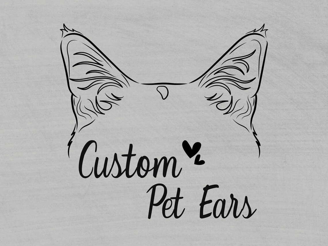 Cat Ears Outline Tattoo, Ear Outline Line, Cat Ears Drawing, Cat Ears ...