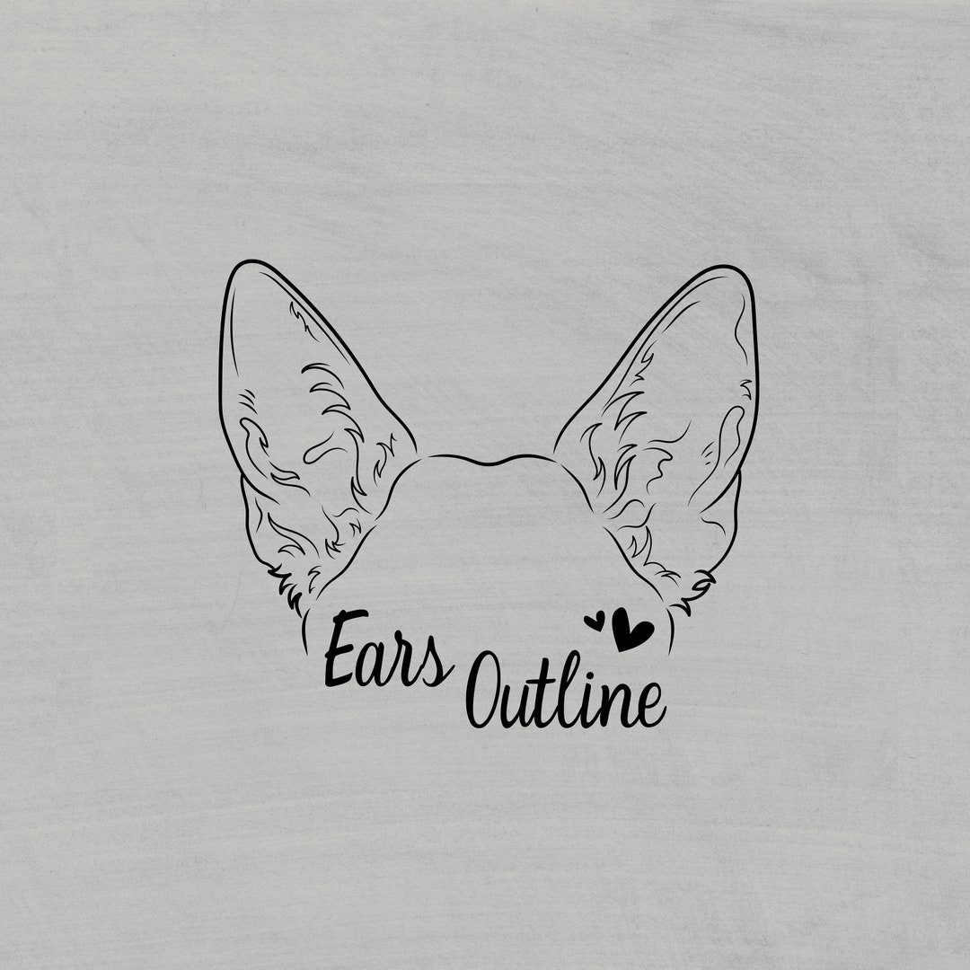 Custom Dog Ear Outline, Pet Loss Tattoo, Cat Ears Line Art, Horse Head ...