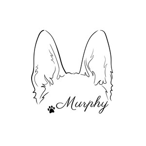 Ear Outline DIGITAL, Minimalist Illustration Print, Custom Pet Tattoo ...
