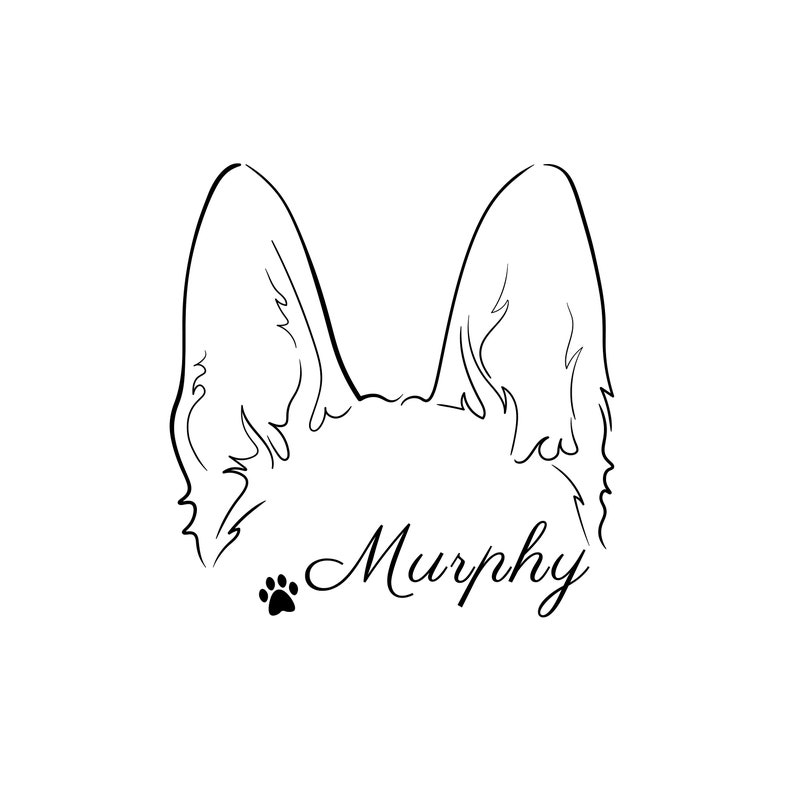 Ear Outline DIGITAL Minimalist Illustration Print Custom Pet - Etsy