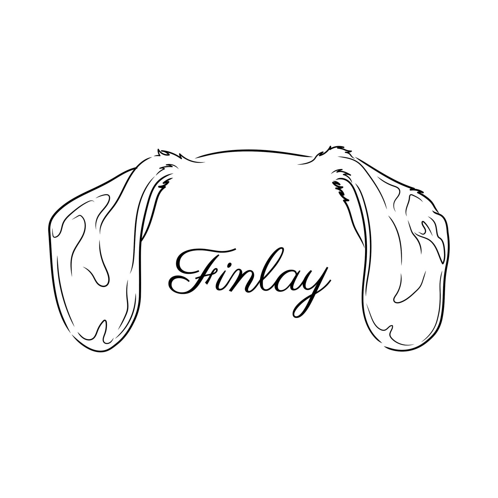 Cat Ear Outline, Dog Tattoo Design Svg, Puppy Ears, Dog Line Art, Dog ...