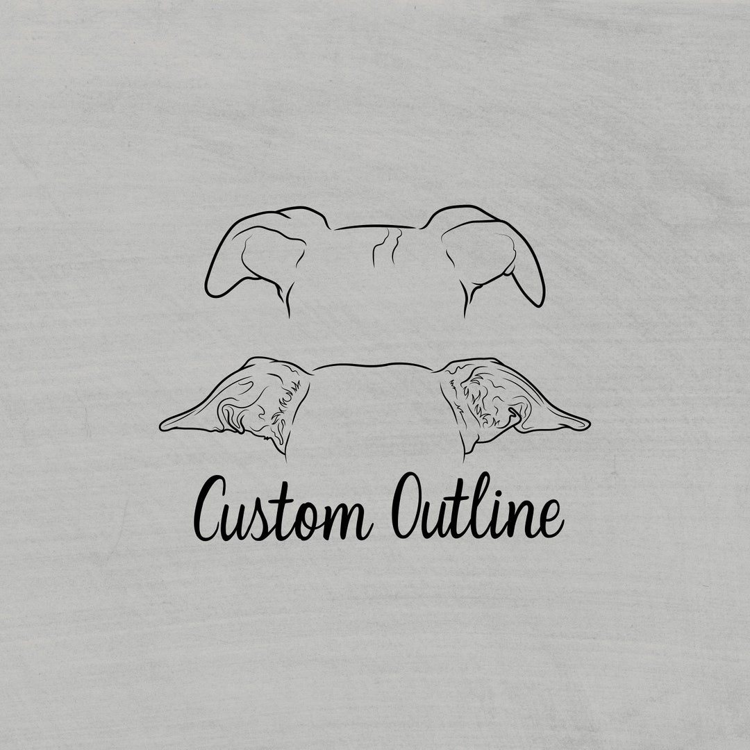 Pet Ear Outline, MINIMALISTIC Wall Art, Dog Line Art, Cut Files Svg ...