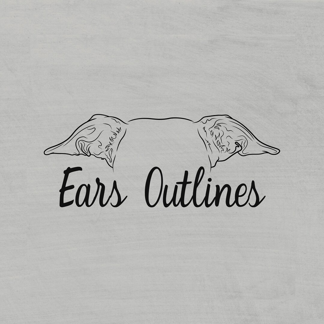 Dog Ear Design, Simple Dog Tattoo, Pet Ear Portrait, Laser Cut SVG ...