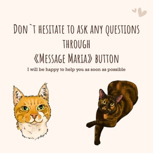 Cat Face Custom Drawing From Photo, Dog Cute Portrait, Pet Cute ...