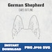 German Shepherd Ears SVG, Tattoo, Pet Ears SVG, Cricut Files Svg, Dog ...