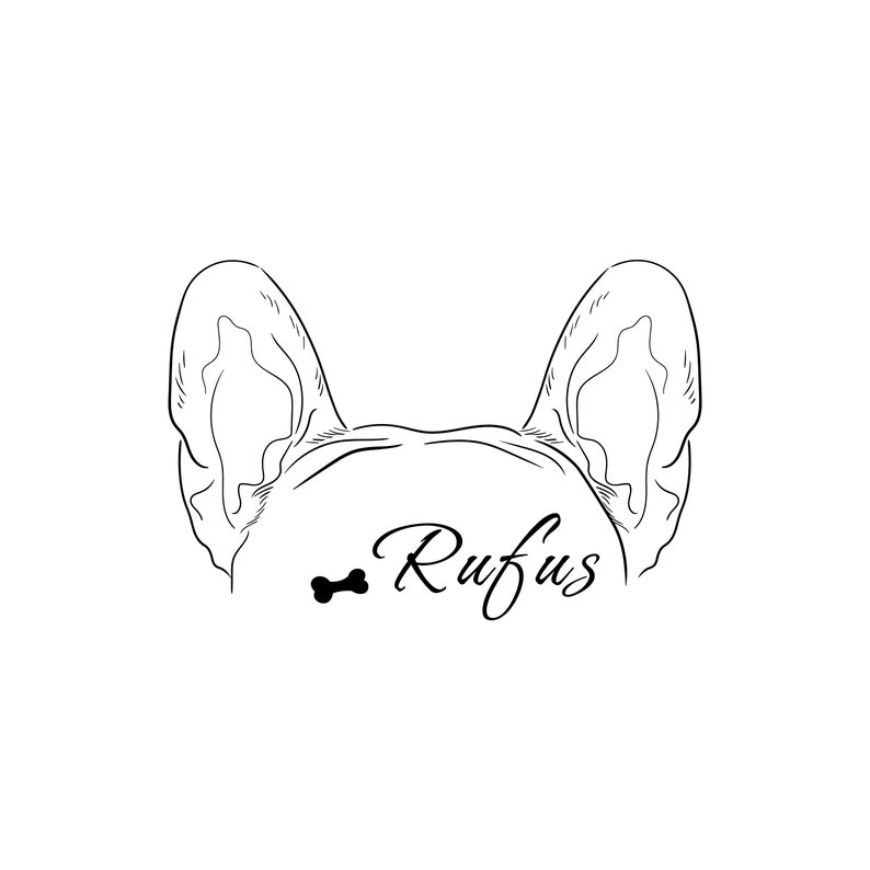 Ear Outline DIGITAL Minimalist Illustration Print Custom Pet - Etsy