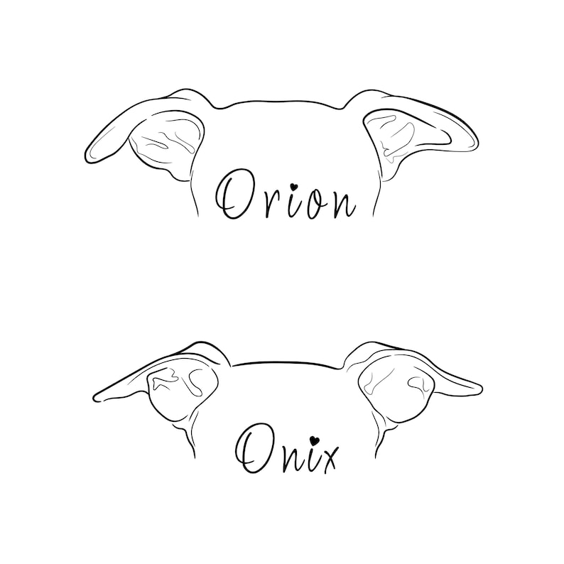 Ear Outline DIGITAL Minimalist Illustration Print Custom Pet - Etsy