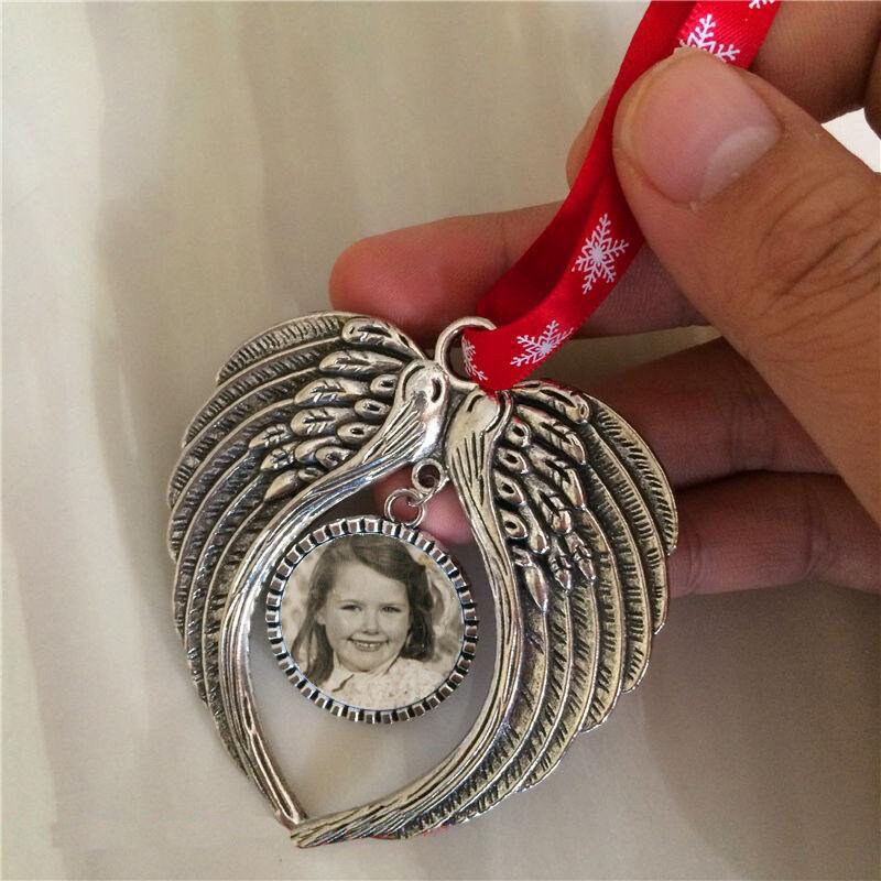 Stunning photo memorial angel wing decoration / loved one | Etsy