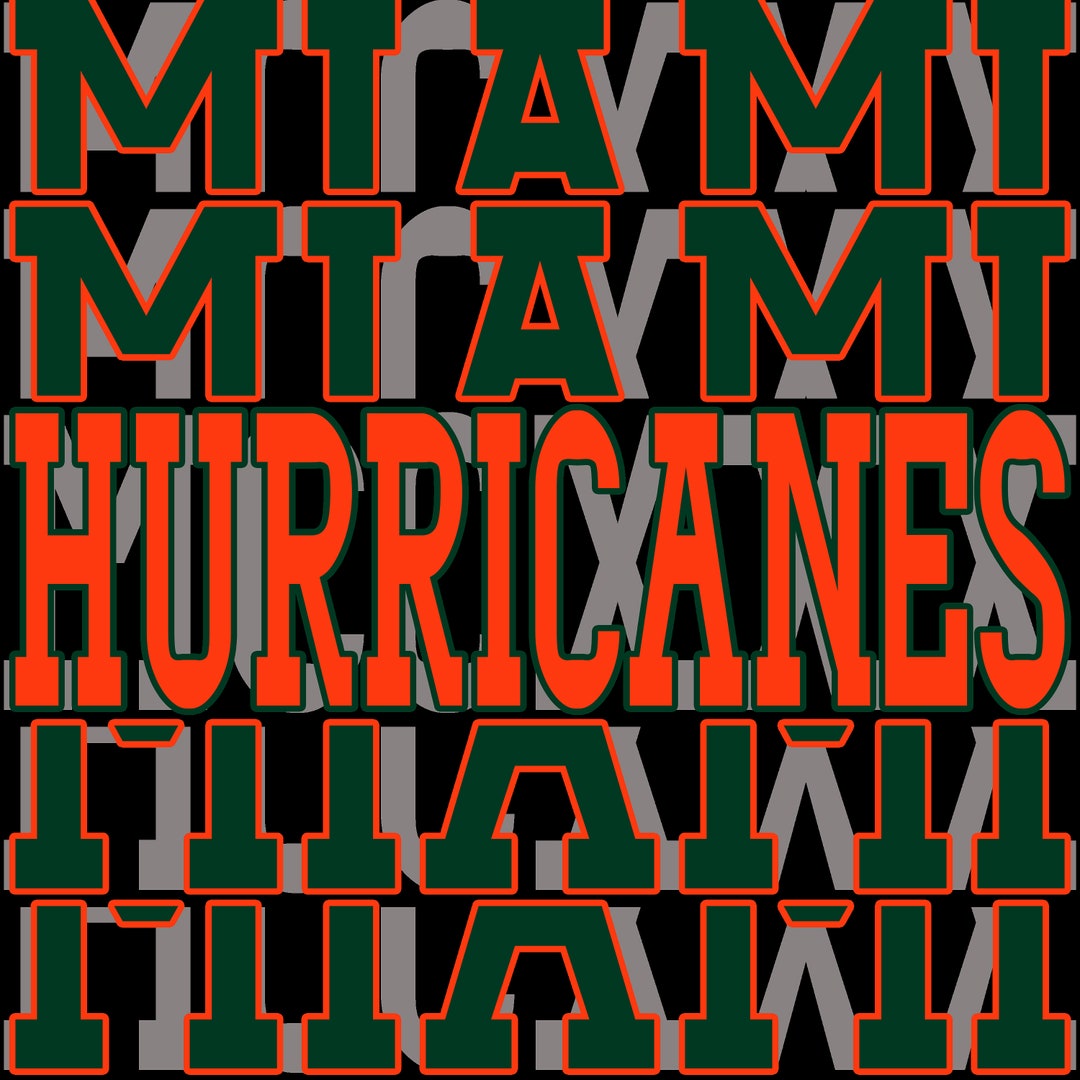 Miami Hurricanes Stacked Logo in Orange and Green - Digital Download ...