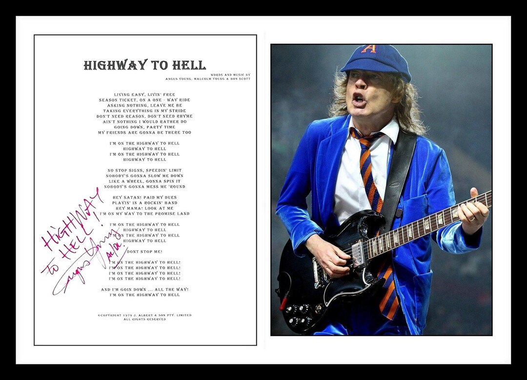 Ultra Rare - AC/DC - Angus Young - Rock Guitar Legend - Authentic Hand ...