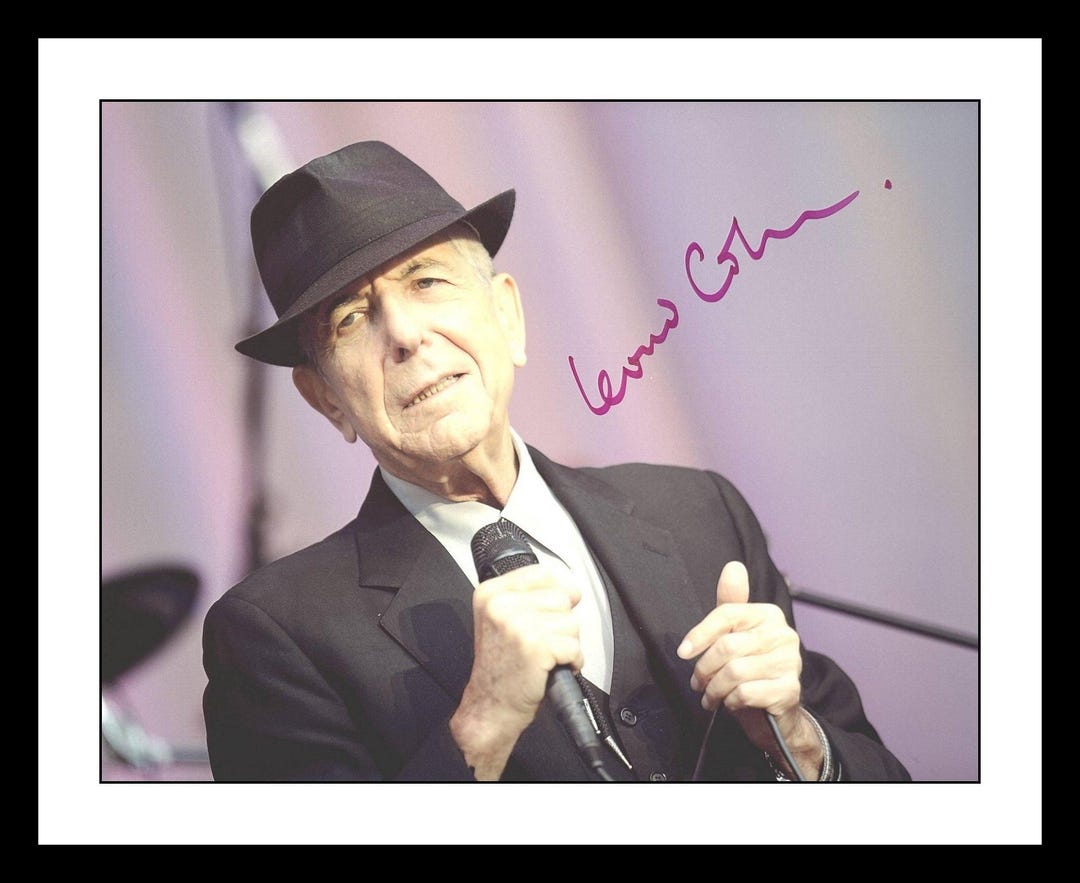 Ultra Rare - Leonard Cohen - Music Legend - Authentic Hand Signed ...