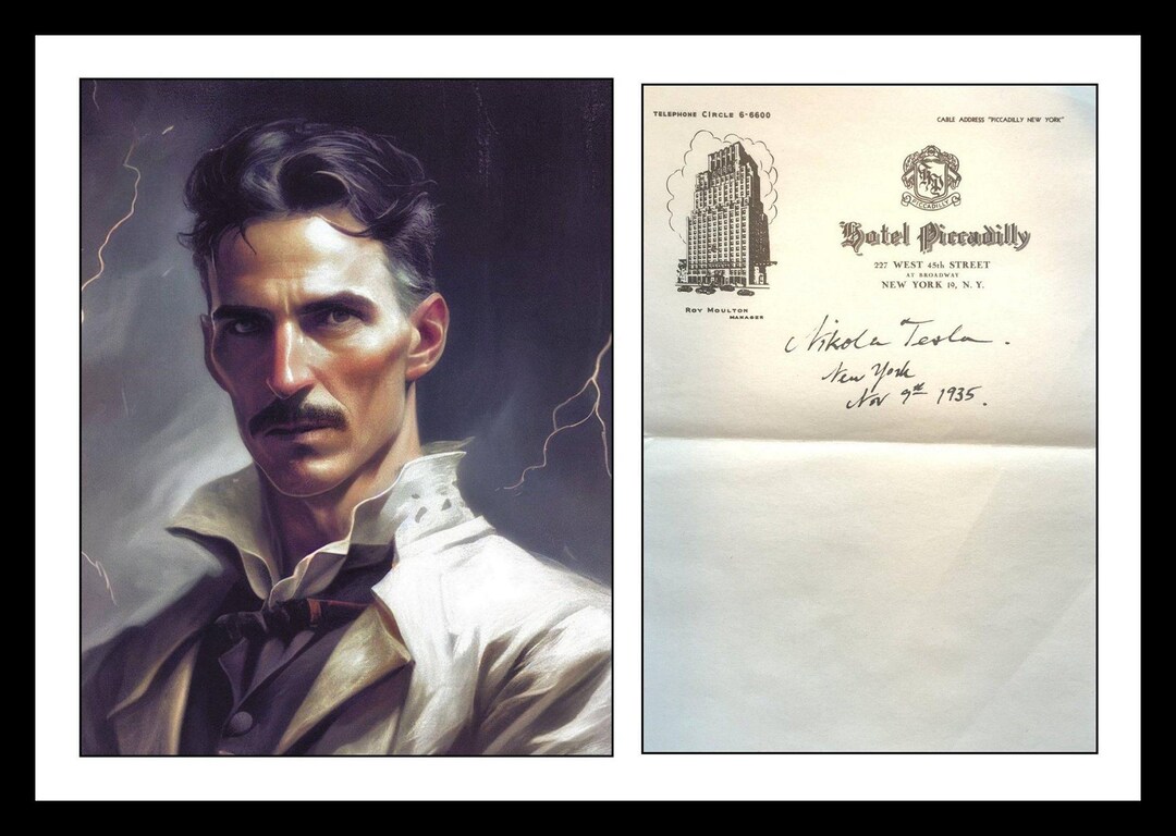 Ultra Rare Nikola Tesla Legendary Inventor Authentic Hand Signed ...