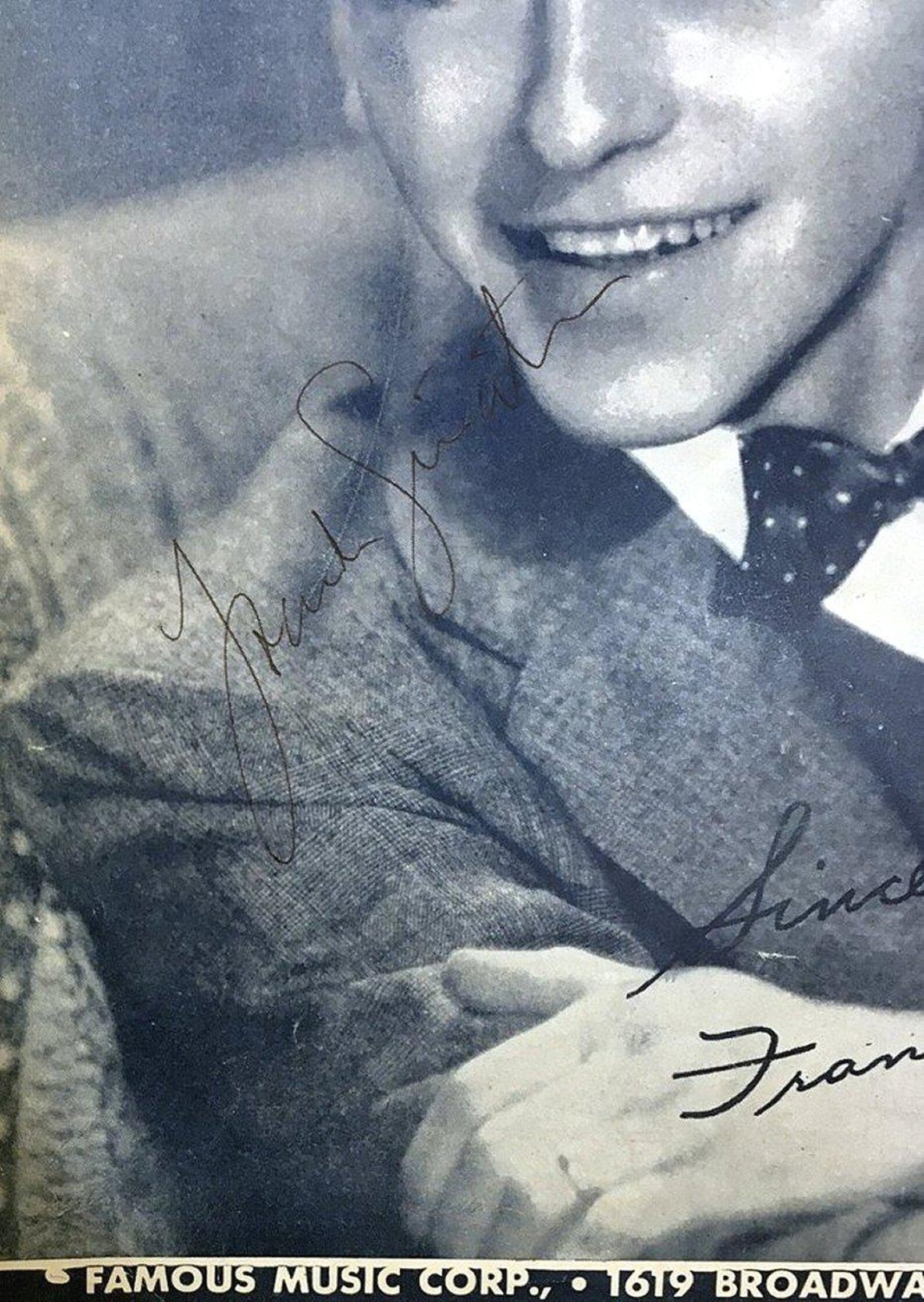 Ultra Rare Frank Sinatra Music Legend Authentic Hand Signed Autograph ...