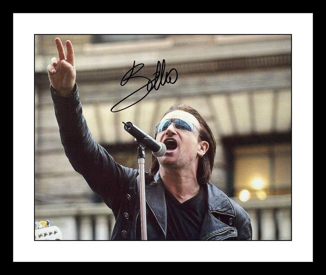 Ultra Rare - U2 - Bono - Rock Legend - Authentic Hand Signed Autograph ...