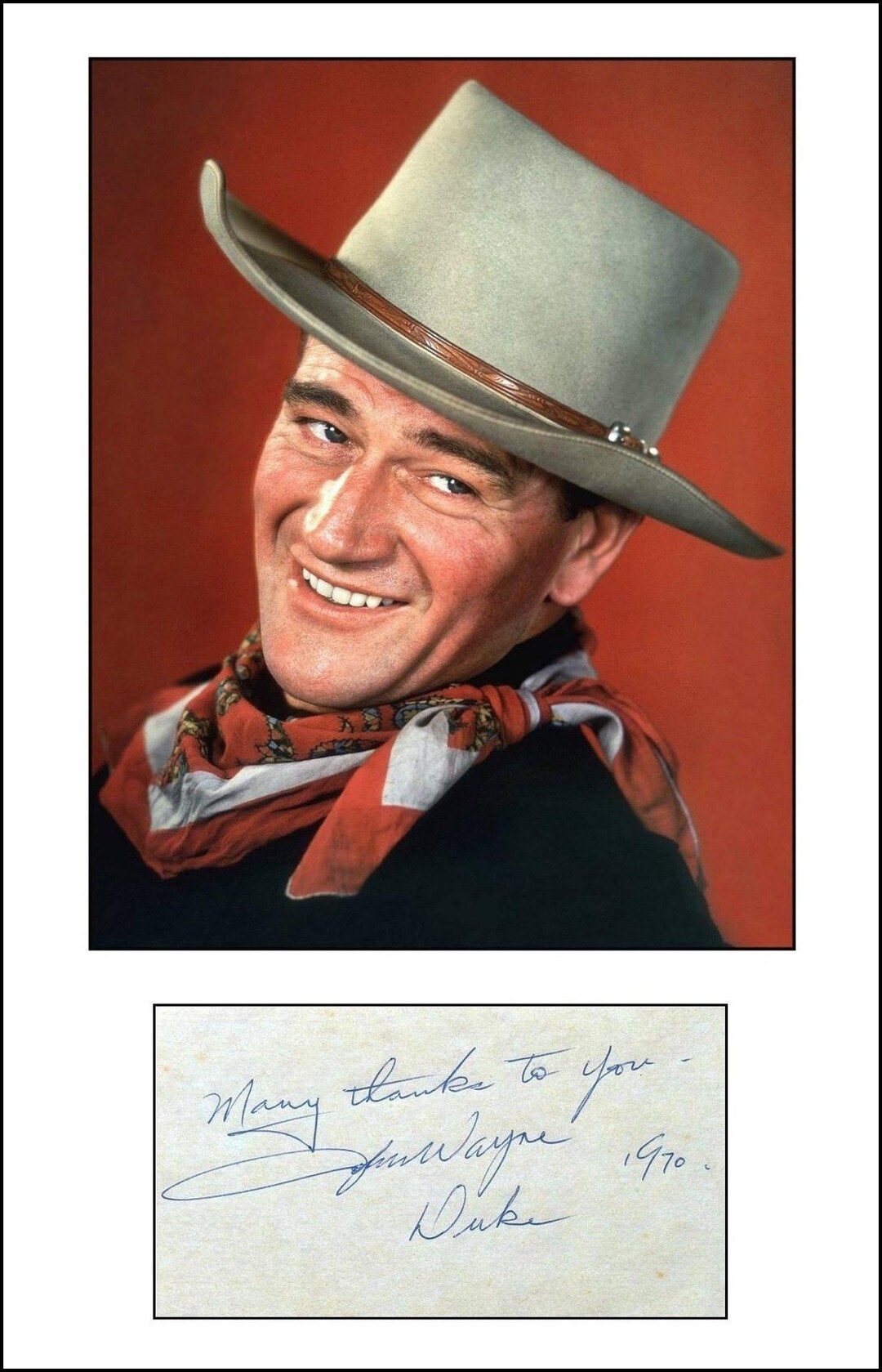 Ultra Rare John Wayne Movie Legend Authentic Hand Signed Autograph - Etsy