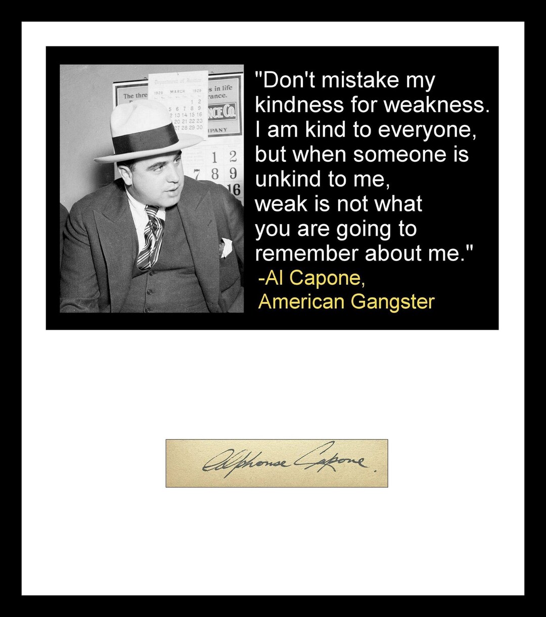 Ultra Rare - Al Capone - Legendary Gangster - Authentic Hand Signed ...