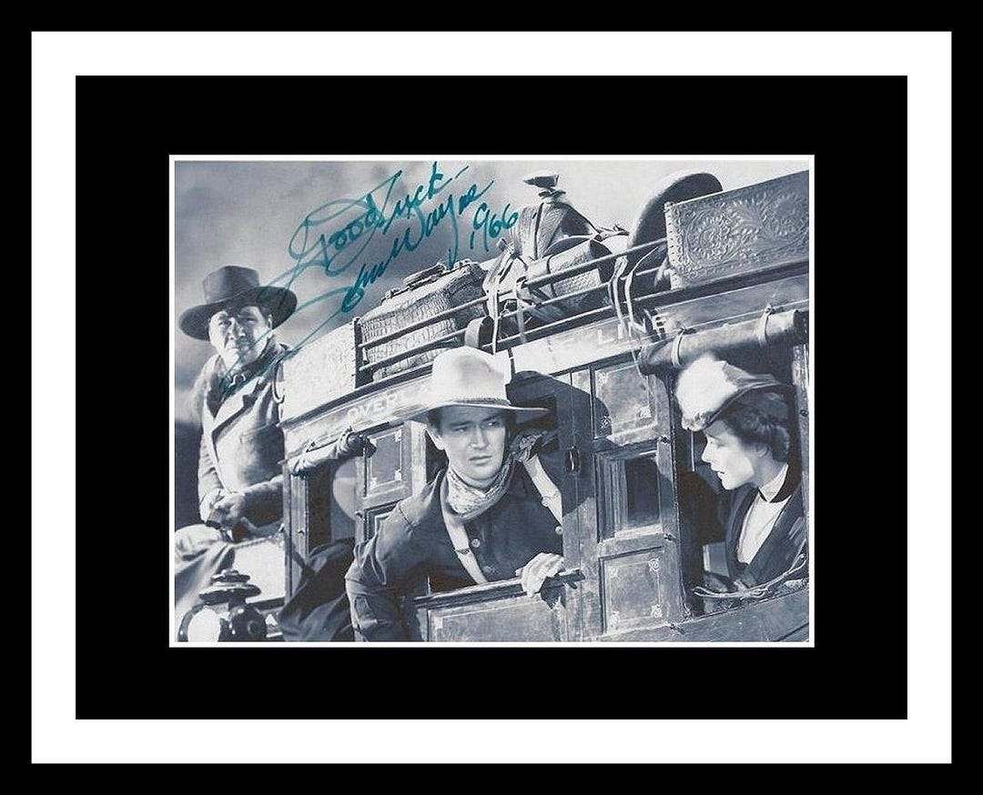 Ultra Rare John Wayne Movie Legend Authentic Hand Signed Autograph ...