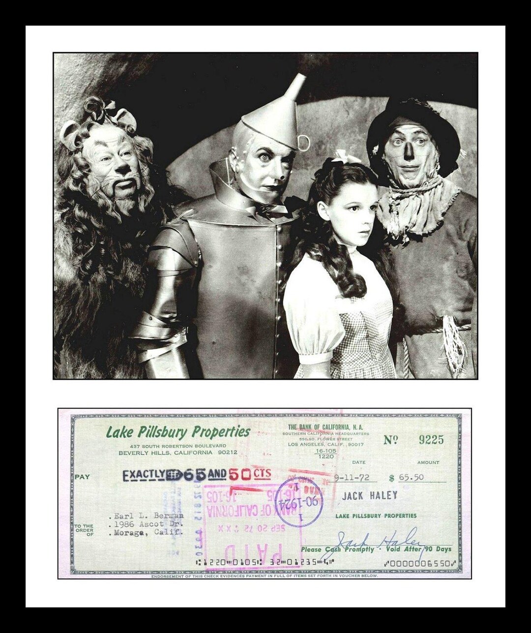 Ultra Rare - Wizard of Oz - Jack Haley - Authentic Hand Signed ...