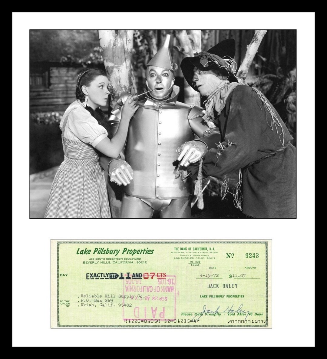 Ultra Rare Wizard of Oz Jack Haley Authentic Hand Signed Autograph - Etsy