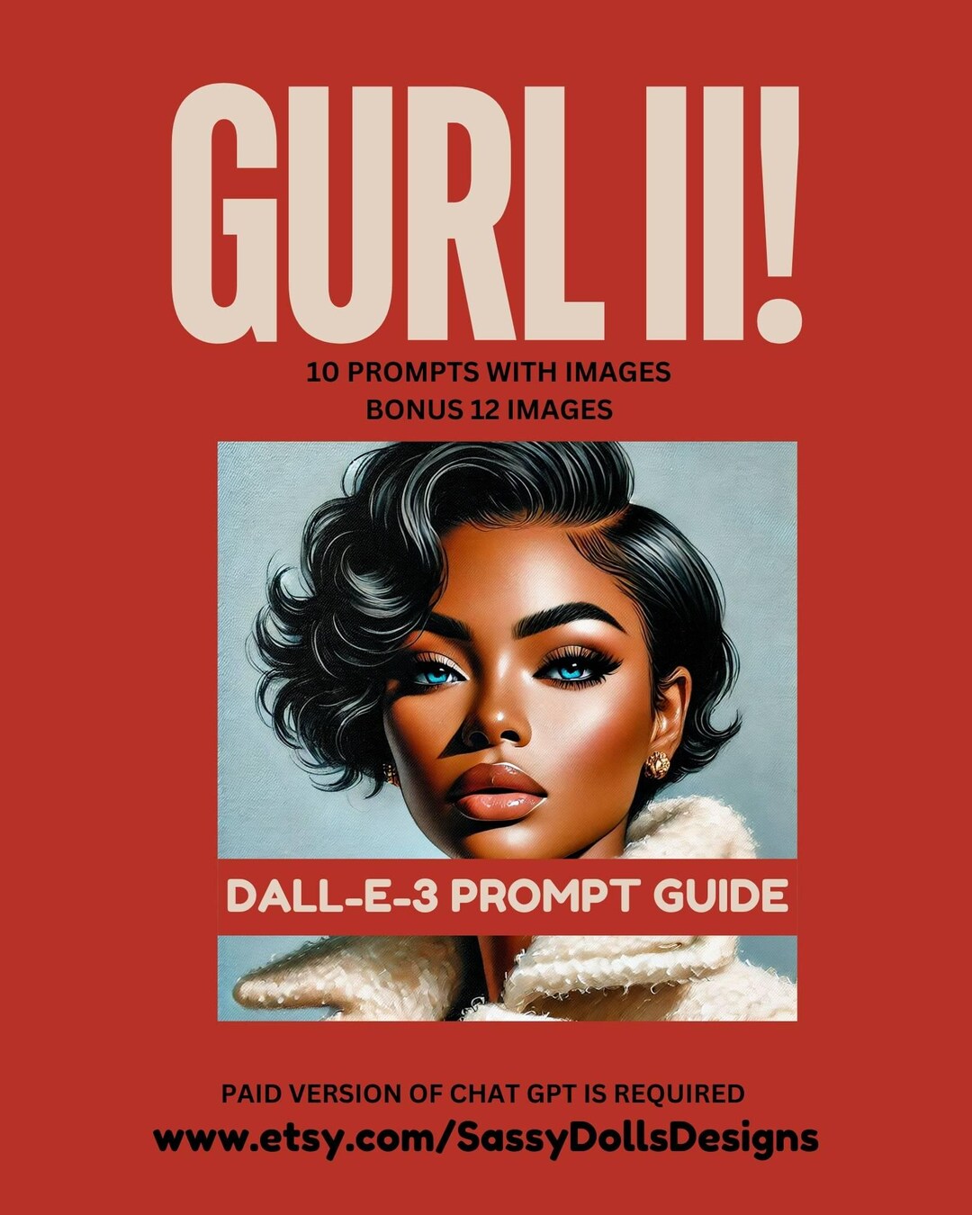 Gurl 2----- DALL-E-3 PROMPT GUIDE. Unique Black Girl Illustrations With ...