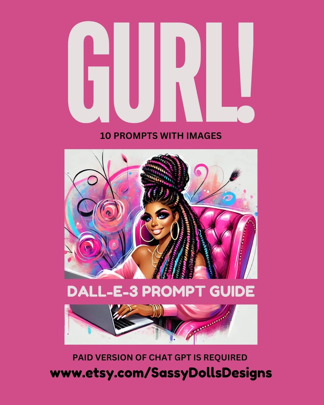 Gurl!---- DALL-E-3 PROMPT GUIDE. Unique Black Girl Illustrations With ...