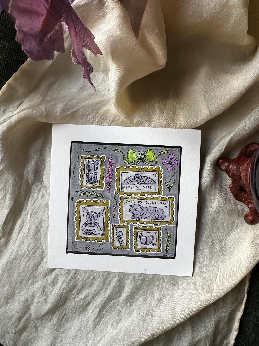 Gravestone Stamp Memento Mori Cemetery Graveyard Historic Imagery ...